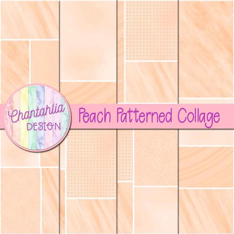 Peach Patterned Collage Digital Papers