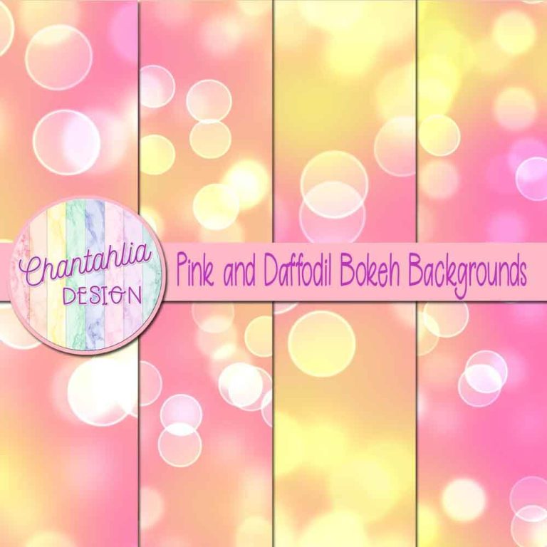 Pink and Daffodil Bokeh Backgrounds