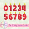 Red Birthday Number Candles