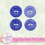 Royal Blue Animal Print Buttons