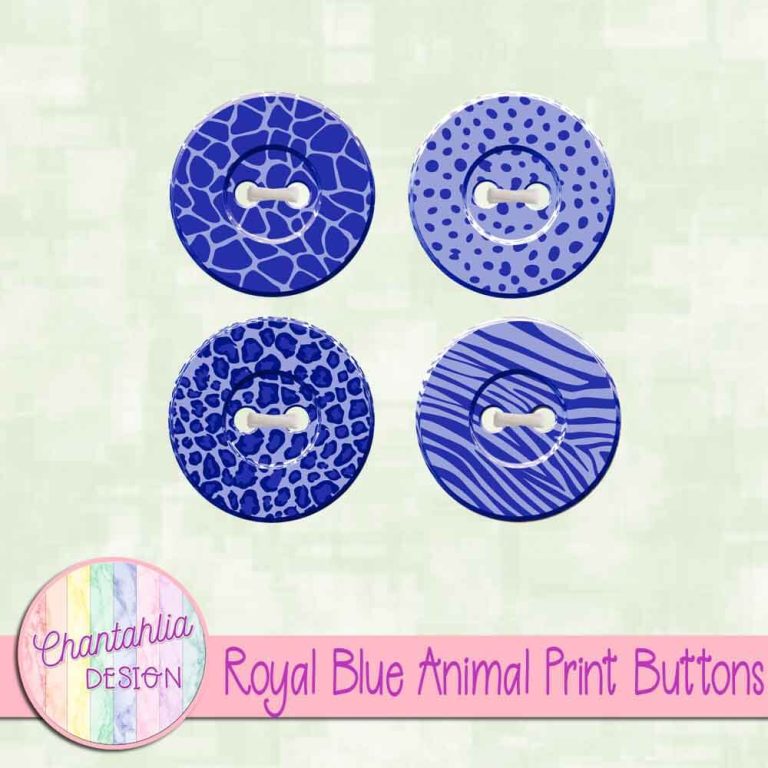 Royal Blue Animal Print Buttons