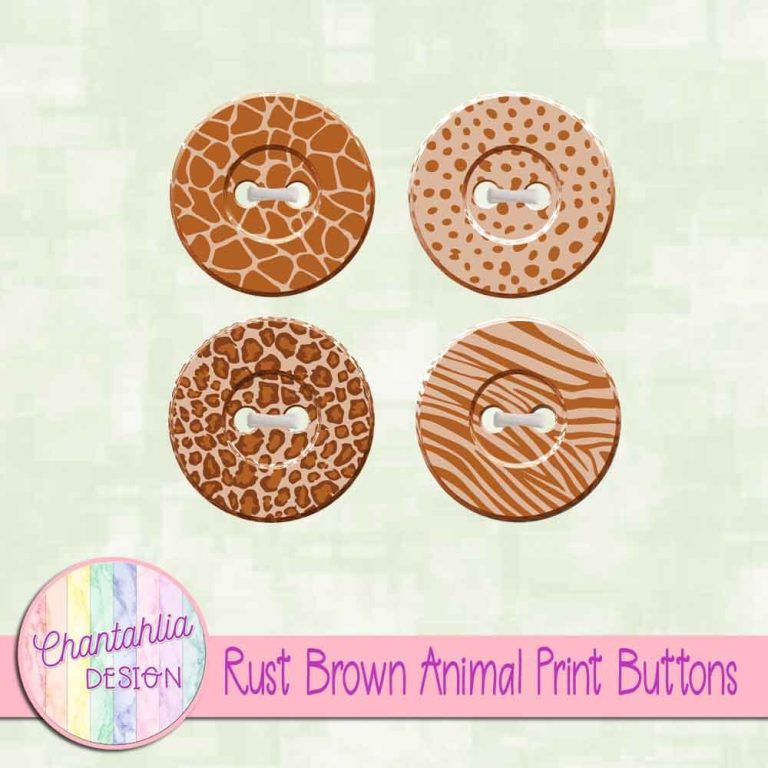 Rust Brown Animal Print Buttons