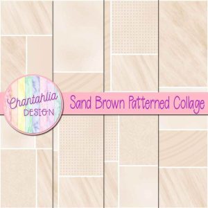 Sand Brown Patterned Collage Digital Papers