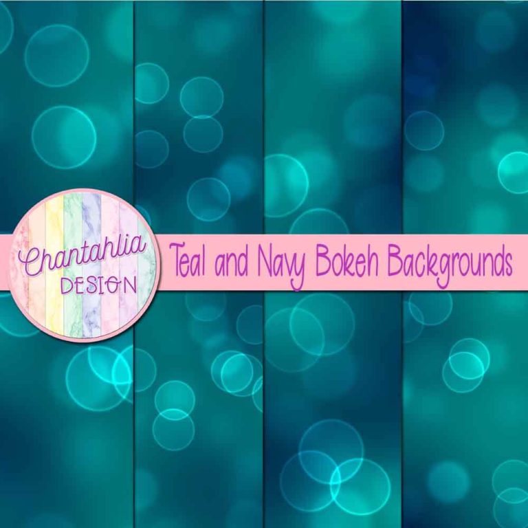Teal and Navy Bokeh Backgrounds