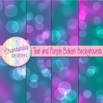 Teal and Purple Bokeh Backgrounds