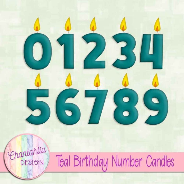Teal Birthday Number Candles