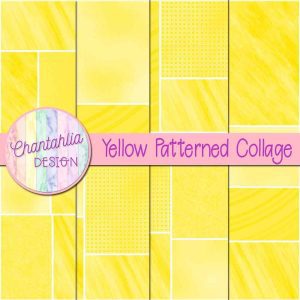 Yellow Patterned Collage Digital Papers