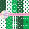 Green and Forest Green Christmas Digital Papers Set 1