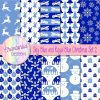 Sky Blue and Royal Blue Christmas Digital Papers Set 2