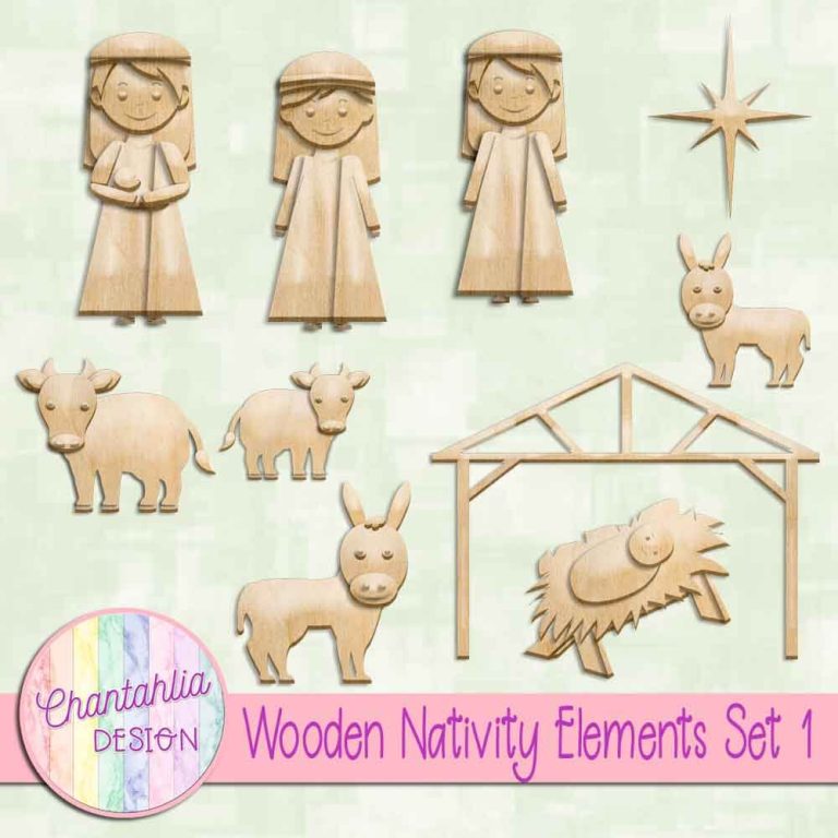 Wooden Nativity Elements Set 1