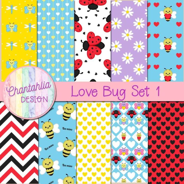 Love Bug Digital Papers