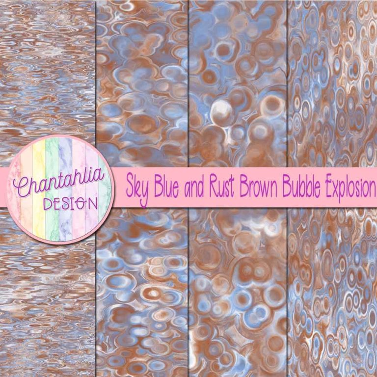 Sky Blue and Rust Brown Bubble Explosion Backgrounds