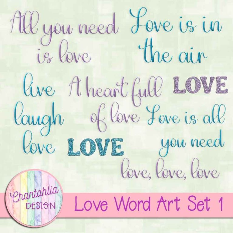 Love Word Art Set