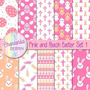 Pink and Peach Easter Digital Papers