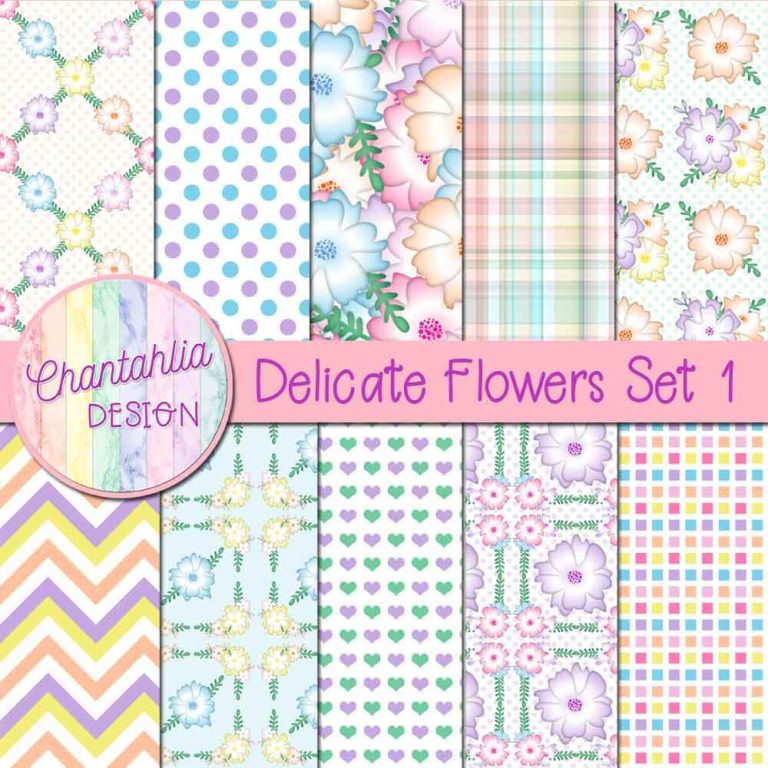 Delicate Flowers Digital Papers