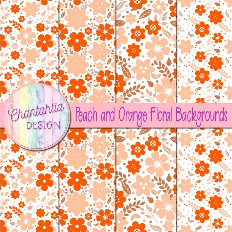 Peach and Orange Floral Backgrounds
