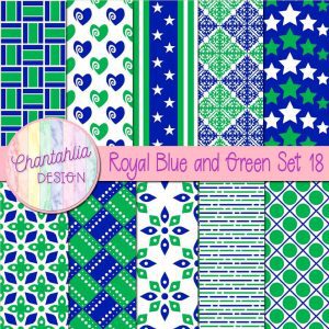 Royal Blue and Green Digital Papers8