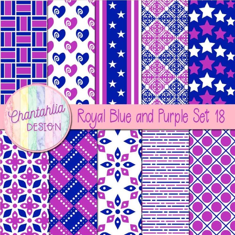 Royal Blue and Purple Digital Papers8