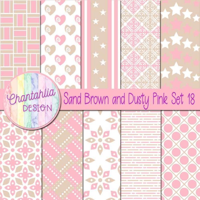 Sand Brown and Dusty Pink Digital Papers8