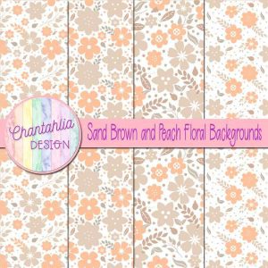 Sand Brown and Peach Floral Backgrounds