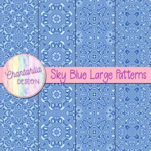 Sky Blue Large Patterns Digital Papers