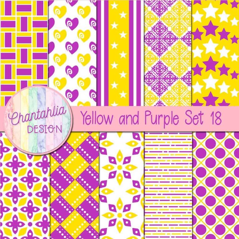 Yellow and Purple Digital Papers8