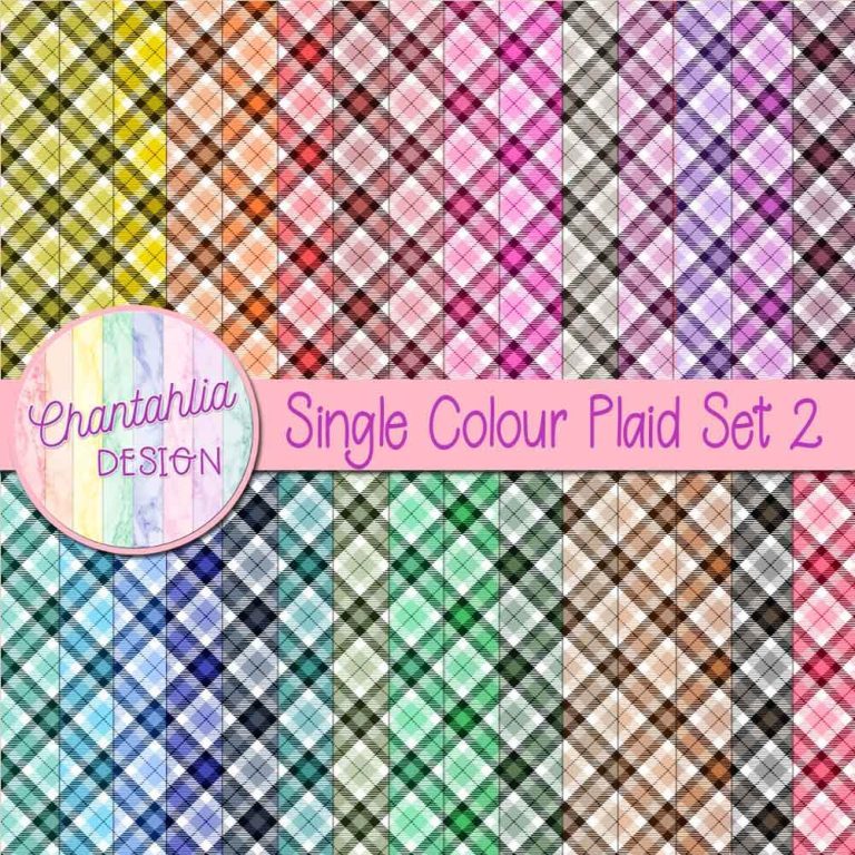 Single Colour Plaid Digital Papers