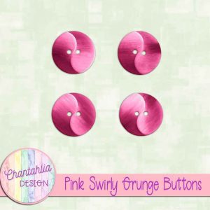 Pink Swirly Grunge Buttons