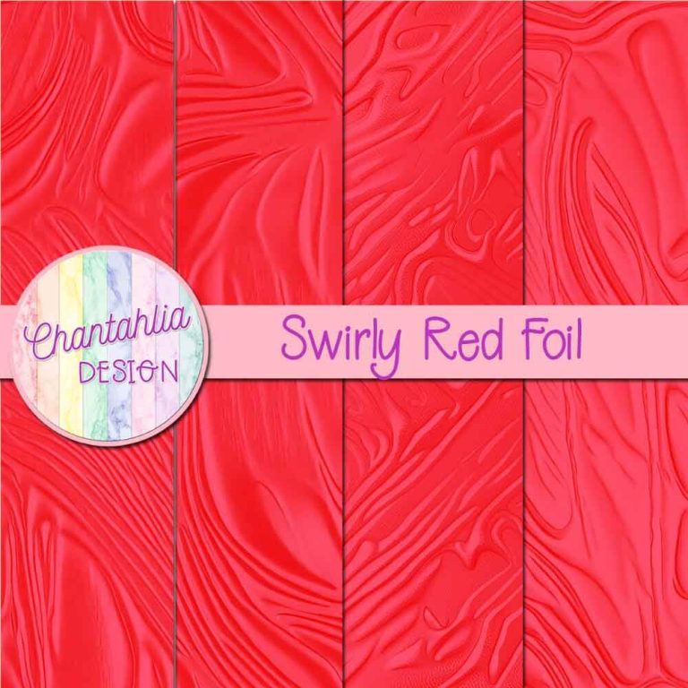 Red Swirly Foil Digital Papers