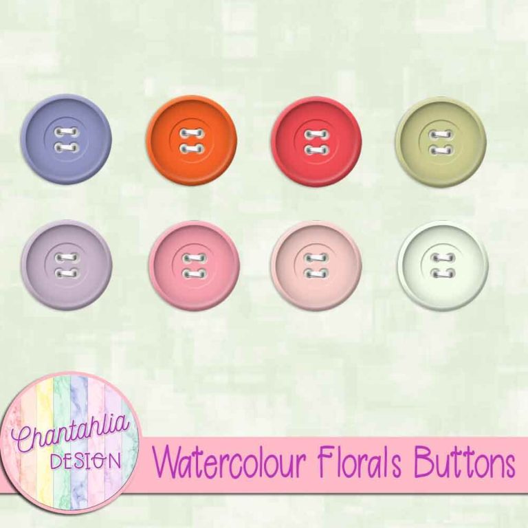 Watercolour Florals Buttons