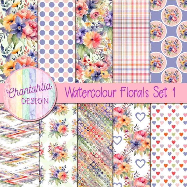 Watercolour Florals Digital Papers