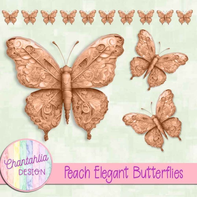 Peach Elegant Butterflies