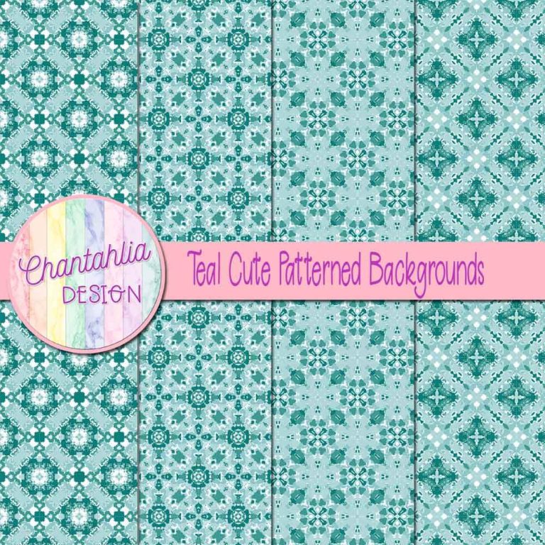 Teal Cute Patterned Backgrounds