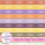 Purple and Orange Florals Ribbons