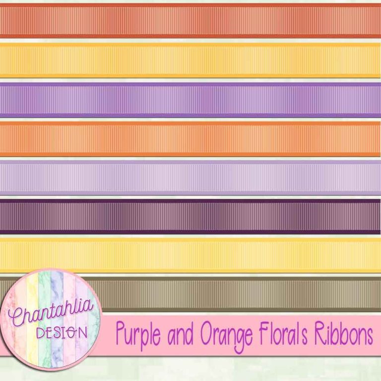Purple and Orange Florals Ribbons