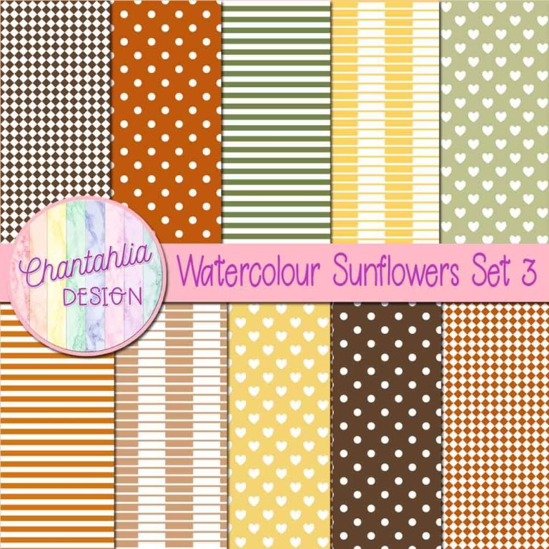 Watercolour Sunflowers Digital Papers