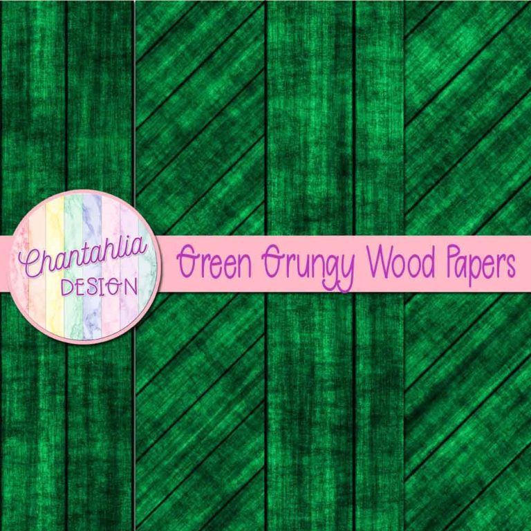 Green Grungy Wood Digital Papers