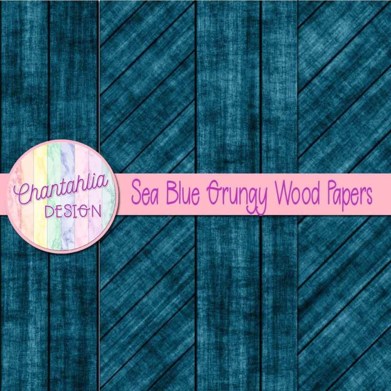 Sea Blue Grungy Wood Digital Papers