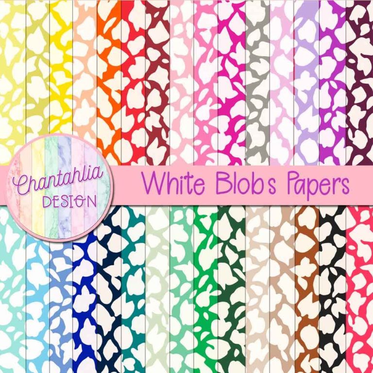 White Blobs Digital Papers