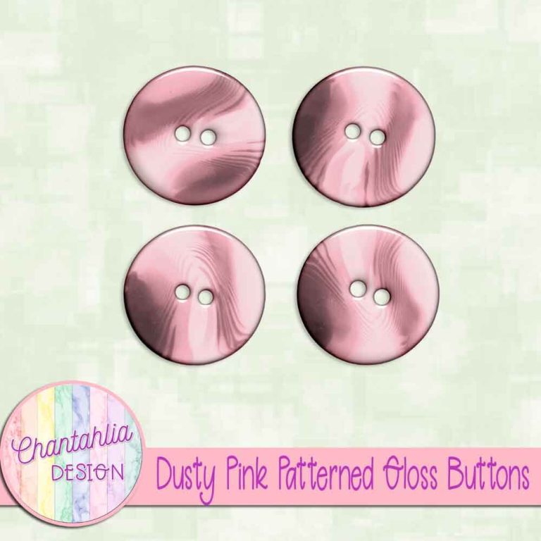 Dusty Pink Patterned Gloss Buttons