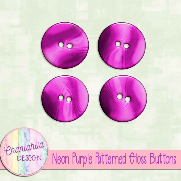 Neon Purple Patterned Gloss Buttons