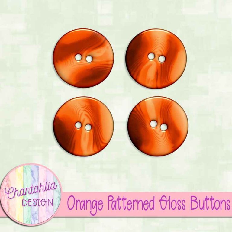 Orange Patterned Gloss Buttons