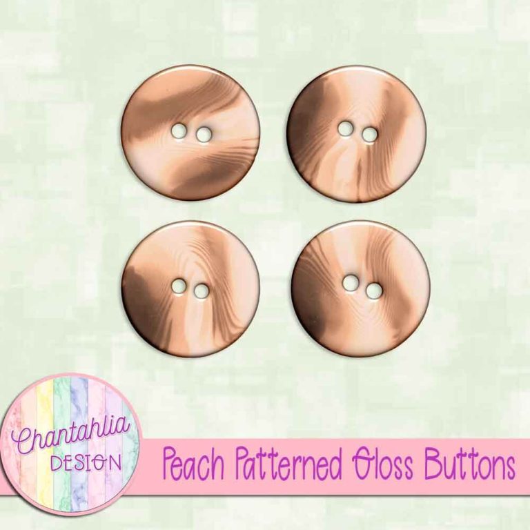 Peach Patterned Gloss Buttons