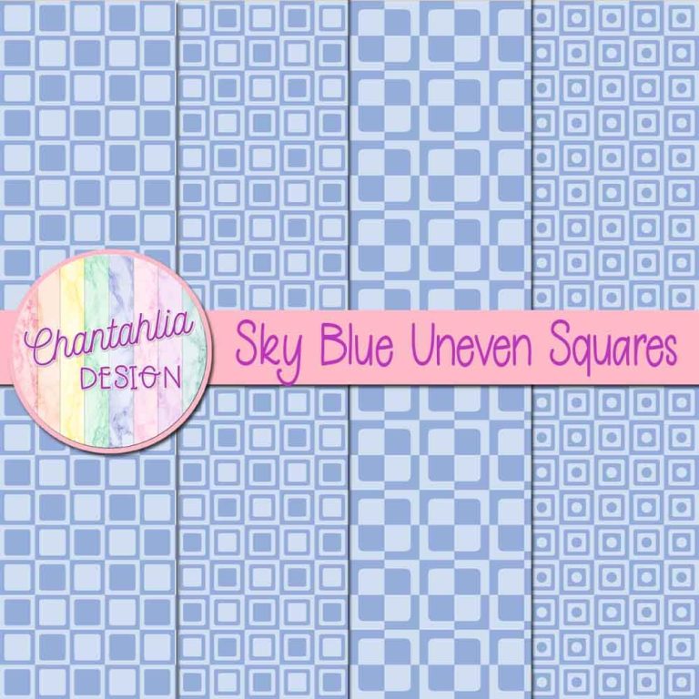 Sky Blue Uneven Squares Digital Papers