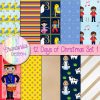 12 Days of Christmas Digital Papers Set 1