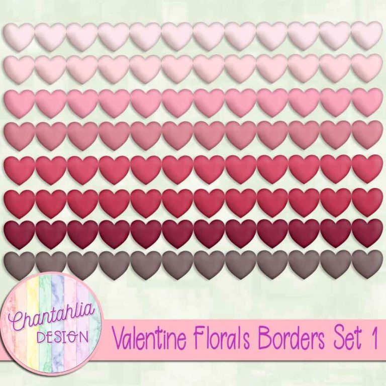 Valentine Florals Borders Set 1