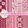 Valentine Florals Digital Papers Set 2