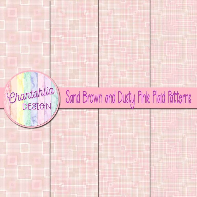 Sand Brown and Dusty Pink Plaid Patterns