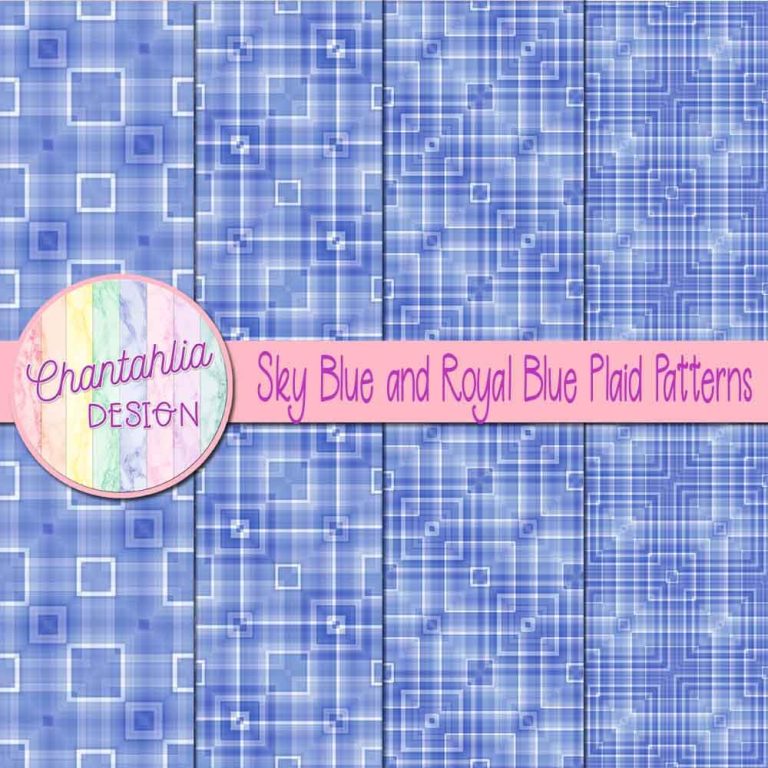 Sky Blue and Royal Blue Plaid Patterns