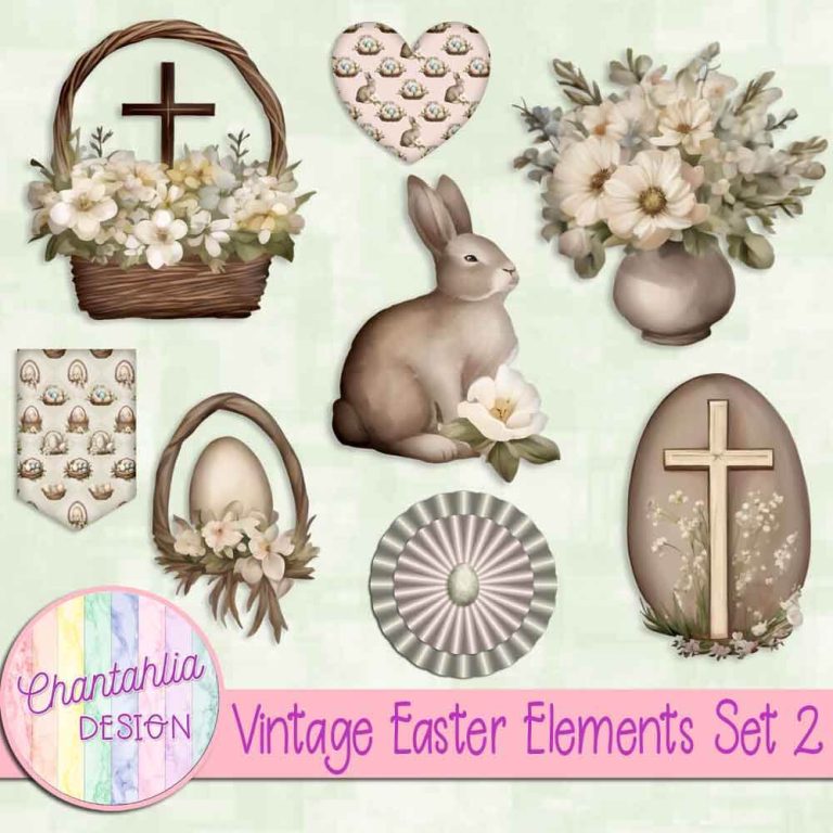 Vintage Easter Elements Set 2